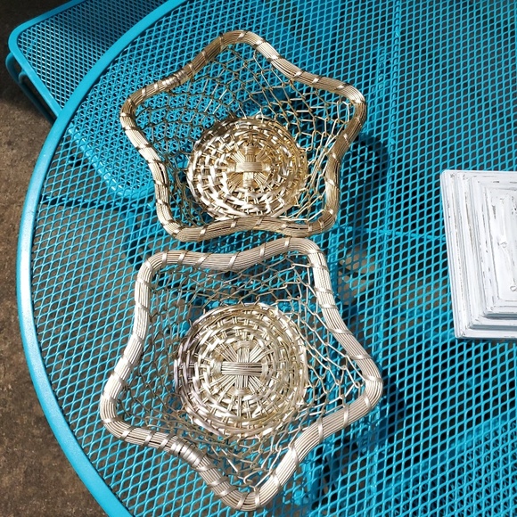 Kindwer | Accents | Kindwer 2 Piece Gold Gilded Wire Star Basket Set ...